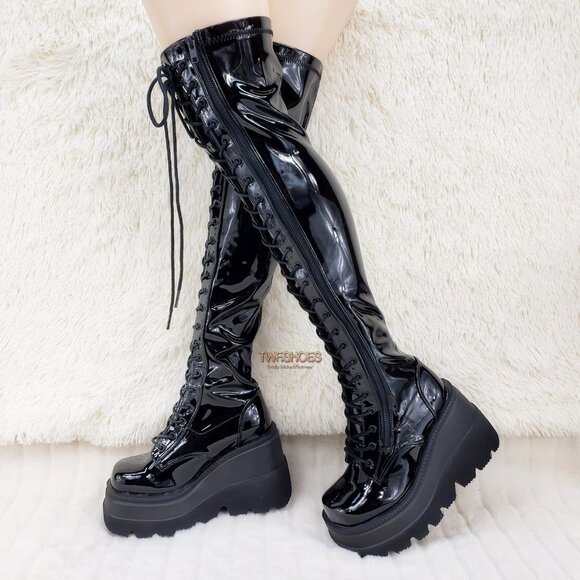 Demonia | Shoes | Platform 45 Wedge Heel Otk Goth Boots | Poshmark